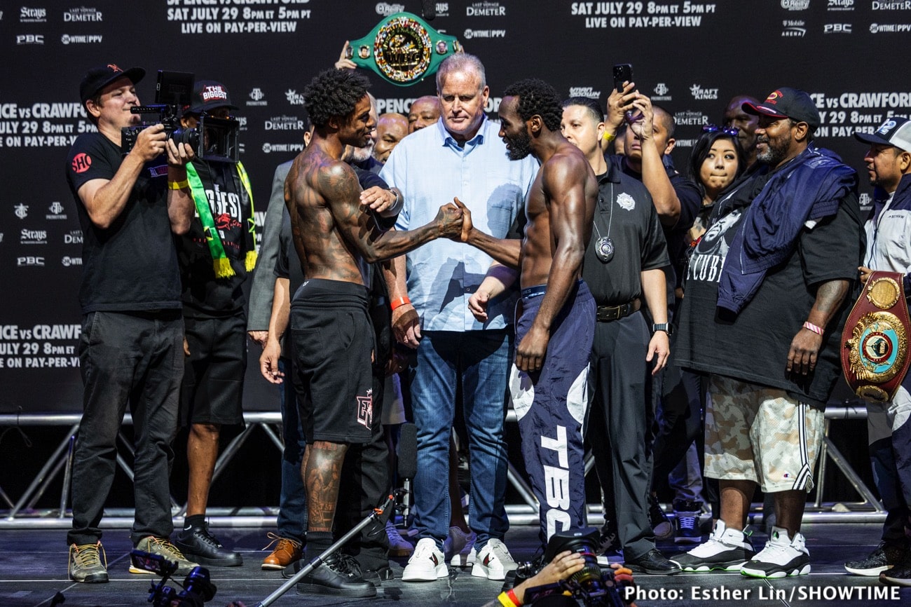 Spence 147 Vs. Crawford 146.8 - Official Showtime PPV Weights - Boxing ...